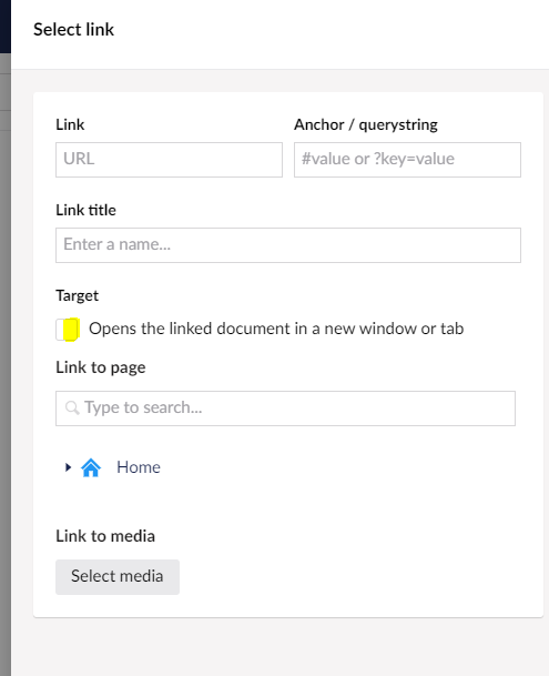 Opens In A New Window When Target Is Checked In Rte Using Umbraco And Getting Started Our 7850